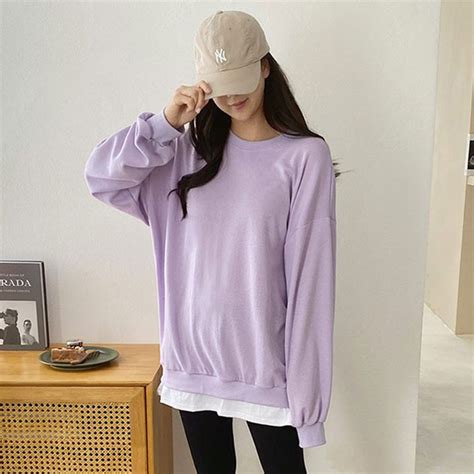 [세라제이] 오버핏 맨투맨 레이어드 박스 티셔츠