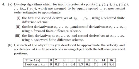 Solved A Develop Algorithms Which For Input Discrete Chegg Com