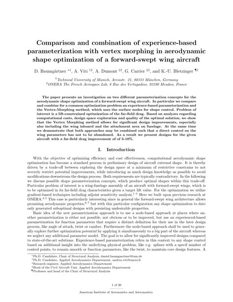 Pdf Comparison And Combination Of Experience Based Parametrization With Vertex Morphing In