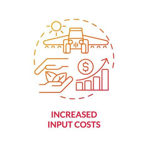 Gradient Increased Input Costs Icon Representing Heatflation Concept Isolated Vector Thin Line