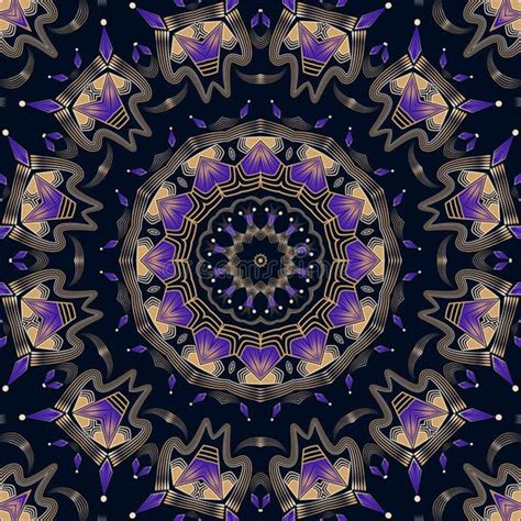 Modelo Caleidoscópico Inconsútil Con El Backgound Brillante De Los Elementos Stock De