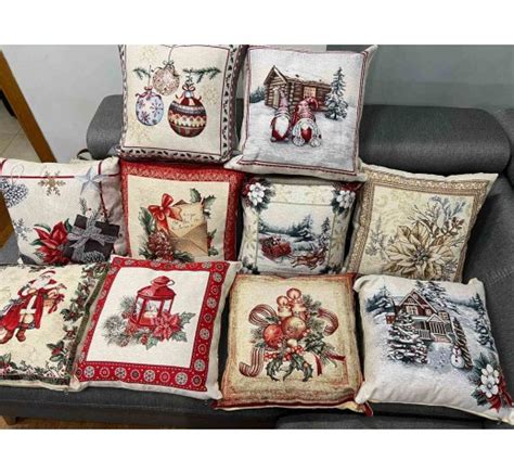 Испанска коледна деко калъфка с цип САНТА И ЕЛЕНИТЕ