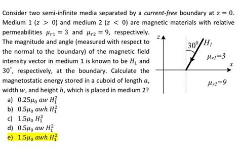 Solved Consider Two Semi Infinite Media Separated By A