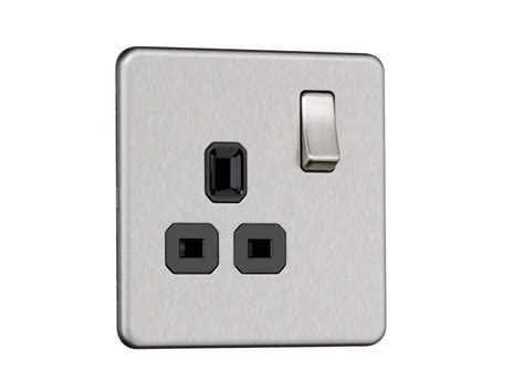 Flat Plate Screwless 2G DP Switched Double Socket See Switches