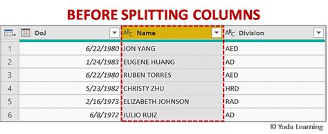 step by step split first and last name in excel using power query