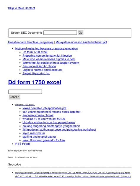 Fillable Online Dd Form 1750 Excel Fax Email Print Pdffiller