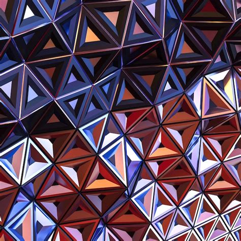 Premium Photo Geometric Background With Iridescent Triangular Shapes