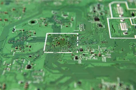 Motherboard Closeup Cpu Electrons Circuit Board With Electrons Electronic Circuit Board Close