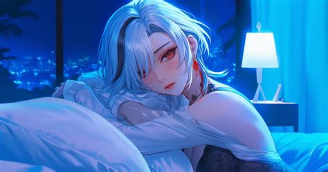 4k HD Wallpaper Arlecchino Resting In Moonlit Hotel Room