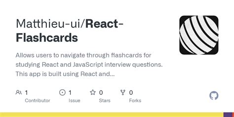 GitHub Matthieu Ui React Flashcards Allows Users To Navigate Through Flashcards For Studying