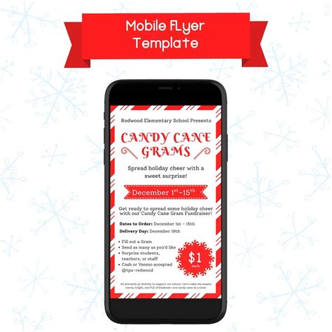 Candy Cane Gram Template Candy Cane Printable Fundraiser Christmas