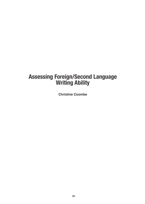 Pdf Assessing Foreignsecond Language Writing Ability