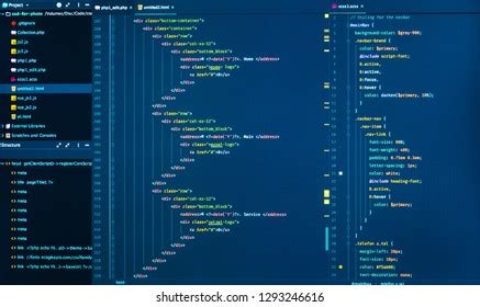 Coding Html Css Ide Macro Software 스톡 사진 1302741334 Shutterstock