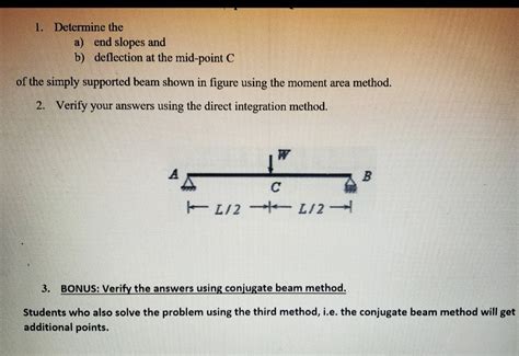 Solved 1 Determine The A End Slopes And B Deflection At