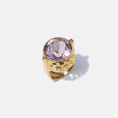Vintage 18k Gold And Amethyst Ring By Swedish Master Eric Robbert 1969 For Sale At 1stdibs