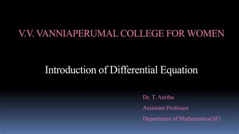 Introduction Of Differential Equation Pptx Physics Science