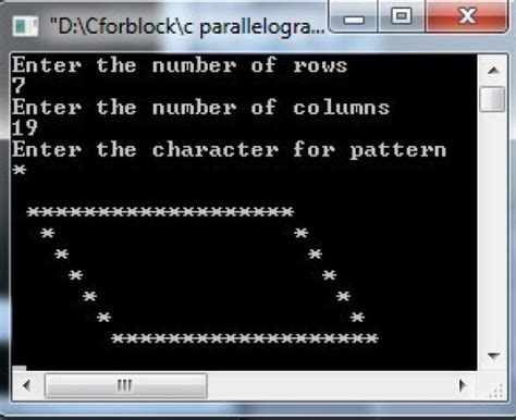 Program To Hollow Mirrored Parallelogram Star Pattern In C Code For