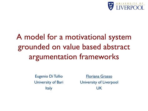 Ppt A Model For A Motivational System Grounded On Value Based Abstract Argumentation