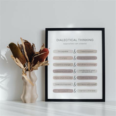 Printable Dialectical Thinking Poster Dbt Coping Skills Dialectical Behavior Cognitive