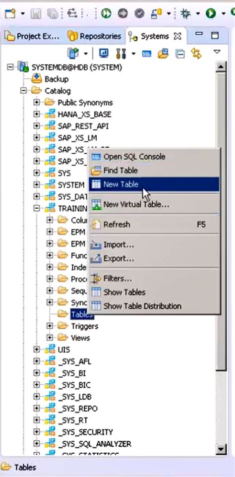 tables in sap hana easy steps to create tables using sql console and modeler dataflair