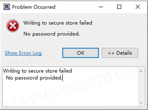 Eclipse：git报错write To Secure Store Failed No Password Provided Csdn博客