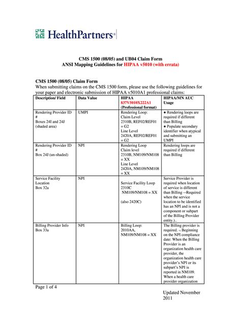 Cms 1500 08 05 Description Field Fill Out And Sign Online Dochub