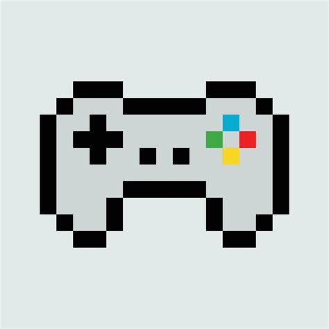 A Pixel Game Controller On A Gray Background 35956105 Vector Art At Vecteezy