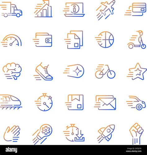 Motion Gradient Linear Vector Icons Set Stock Vector Image And Art Alamy