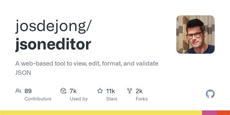 Github Josdejongjsoneditor A Web Based Tool To View Edit Format