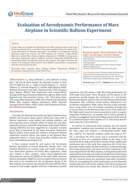 Pdf Evaluation Of Aerodynamic Performance Of Mars Airplane In Scientific Balloon Experiment