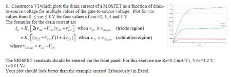 Solved 8 Construct A Vi Which Plots The Drain Current Of A