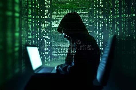 hacker front of his computer committing digital cybercrime generative
