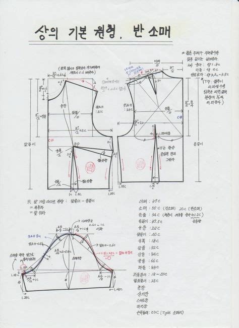내수패턴우븐패턴 중에 가장 기본이 되는 상의 원형 올려 드릴께요 간혹 난 이렇게 생각 하는데~~라고 생 Sewing