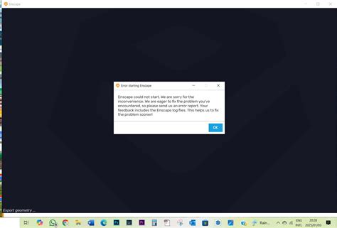Error Starting Enscape Error Bug Reports And License Problems Enscape