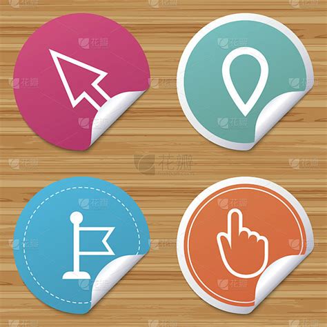 鼠标光标图标。手或标志指针符号。