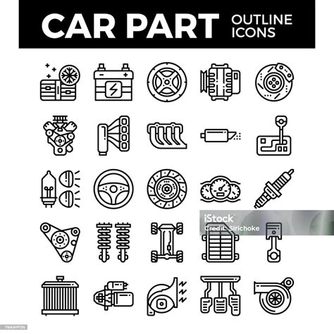 차량 및 자동차 부품 윤곽 아이콘입니다 픽셀 완벽한 정렬 아이콘 벡터 일러스트레이션 아이콘에 대한 스톡 벡터 아트 및 기타 이미지 아이콘 가속 페달 계기판 측정기