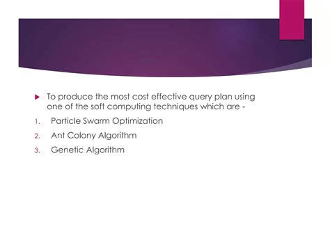 Query Plan Generation Using Particle Swarm Optimization Ppt Free Download