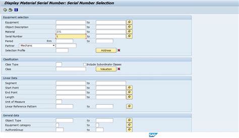 SAP Serial Number Configuration