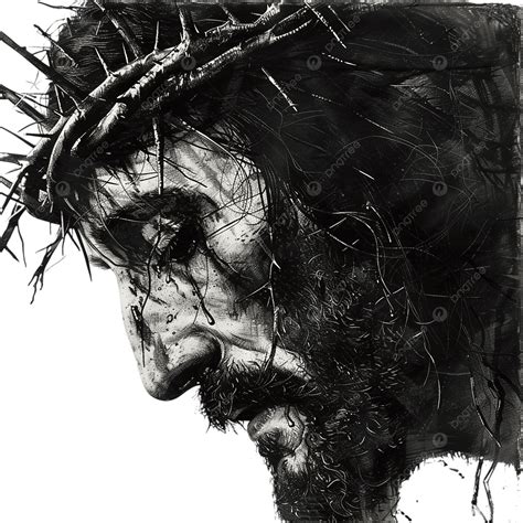 Jesus Face Drawing Black And White