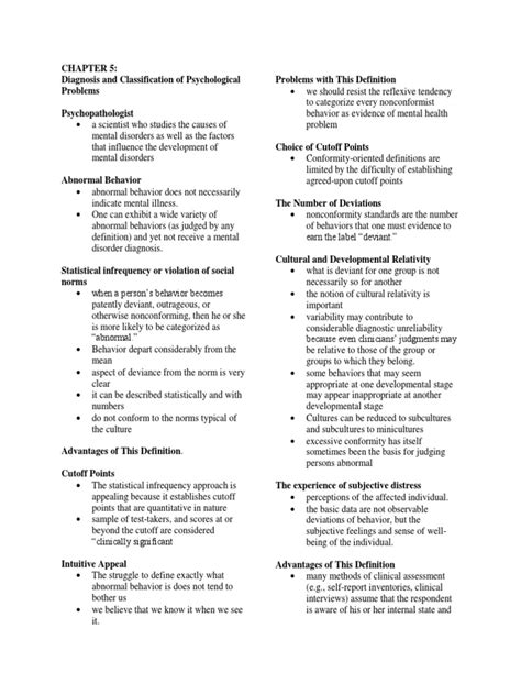 Chapter 5 Clinical Psych Pdf Diagnostic And Statistical Manual Of Mental Disorders