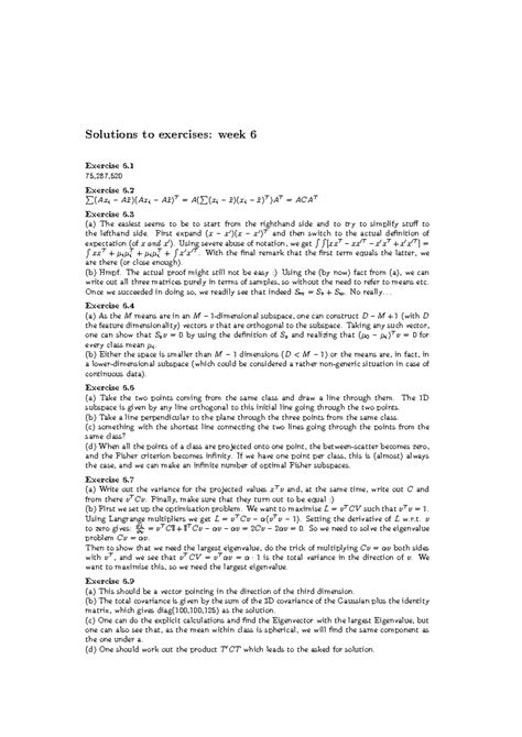 Exercises Solutions Week6new Solutions To Exercises Week 6 Exercise 6 75 287 Exercise 6