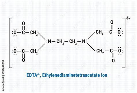 Vecteur Stock Chemical Structure Of Edta4 Ethylenediaminetetraacetate Ion Adobe Stock