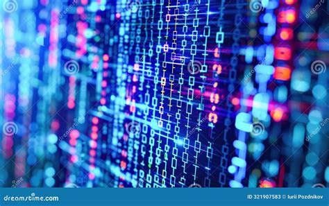 A Computer Monitor Displays An Array Of Binary Code Creating A