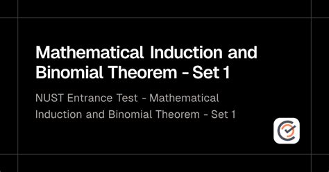 Mathematical Induction And Binomial Theorem Set 1