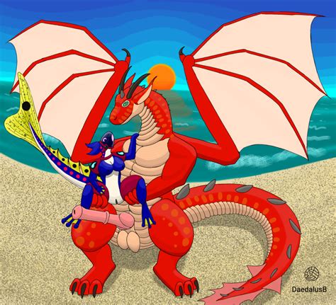 Rule 34 Anthro Balls Beach Breasts Daedalusb Dragon Duo Feet Female