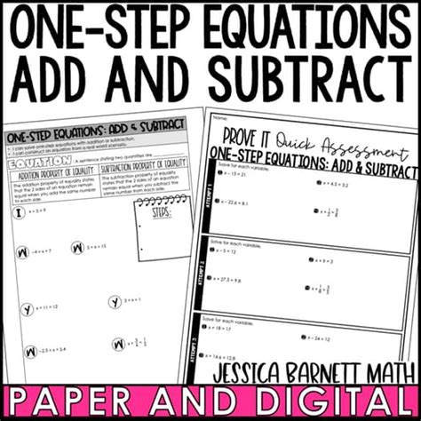One Step Equations Add And Subtract Guided Notes Homework Warm Ups Exit