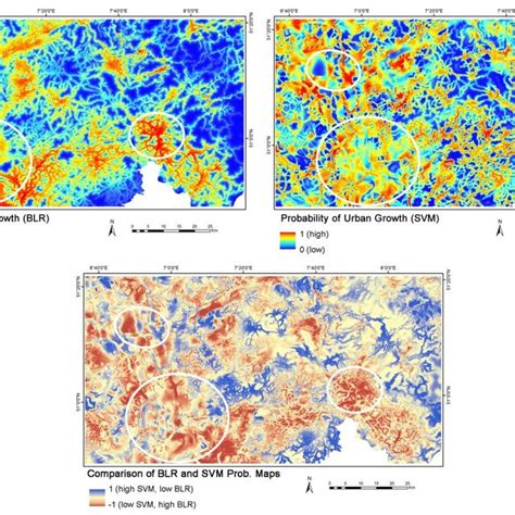 Probability Maps Top Of The BLR Left And SVM Right Model And Download Scientific