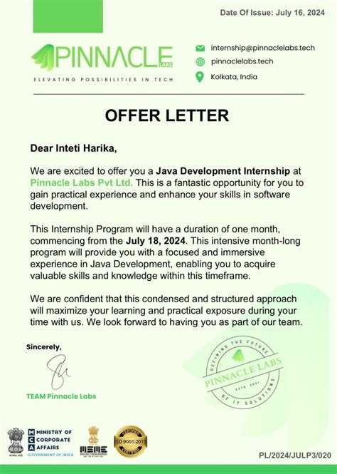 Harika Inteti On Linkedin Pinnaclelabs Internship2024