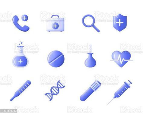 3d 의료 기기 아이콘입니다 구급 모바일 개념 및 웹 앱을 위한 의료 요소 현대 인포 그래픽 로고와 픽토그램 컬렉션 벡터 만화 그림 건강관리와 의술에 대한 스톡 벡터 아트