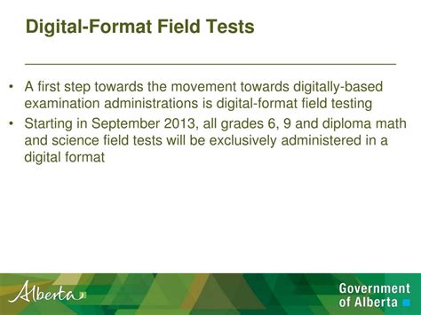 Ppt Assessment Update On Line Field Testing Provincial Achievement Tests And Diploma Exams